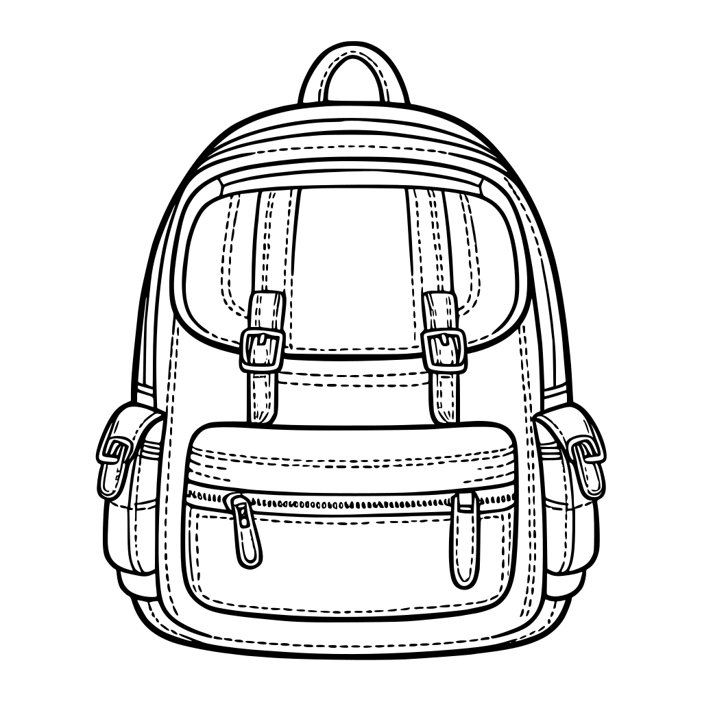 Coloriage Sac à dos à imprimer gratuit - MonColoriage.fr