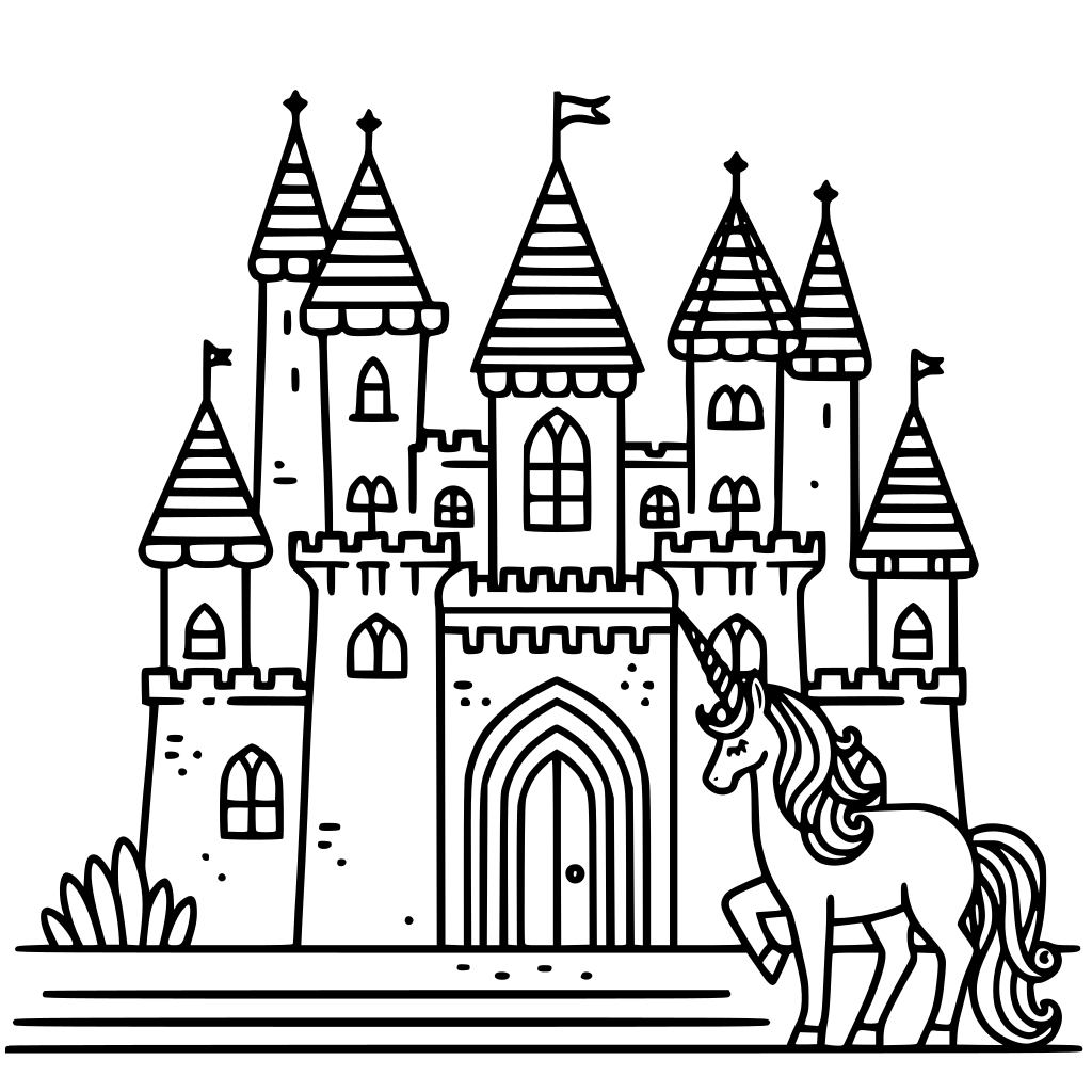 Coloriages Châteaux à imprimer gratuit - MonColoriage.fr