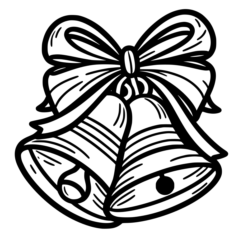 Coloriage Clochettes de Noël et ruban à imprimer gratuit - MonColoriage.fr