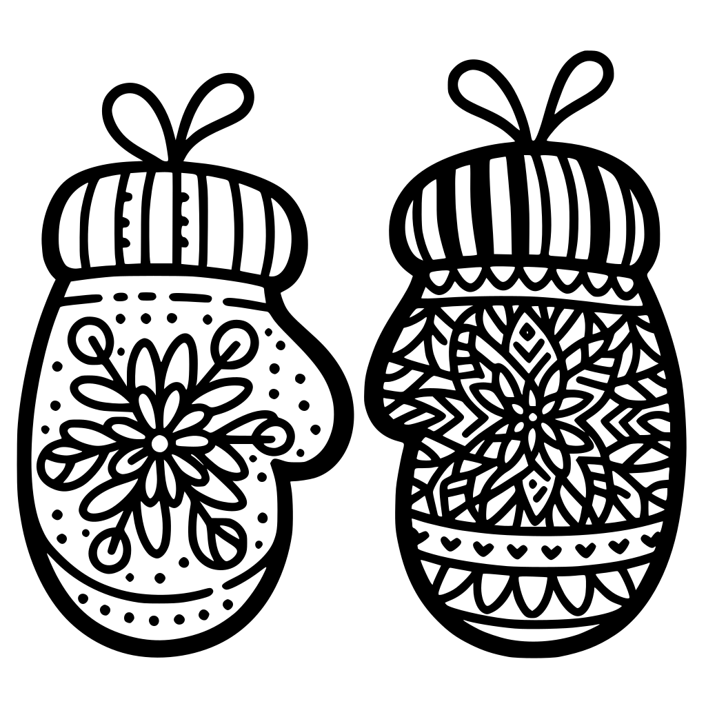 Coloriage Moufle de Noël à imprimer gratuit - MonColoriage.fr
