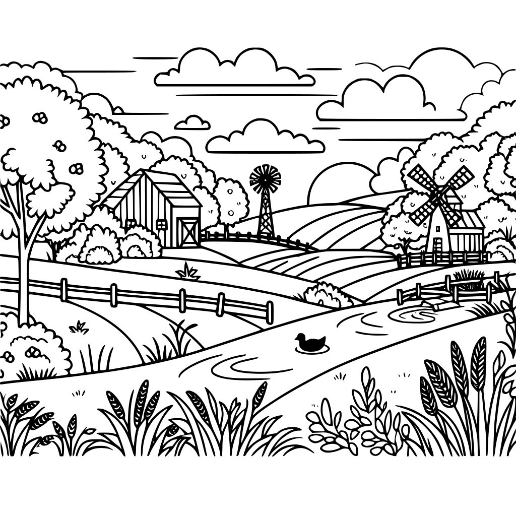 Coloriages Paysages à imprimer gratuit - MonColoriage.fr