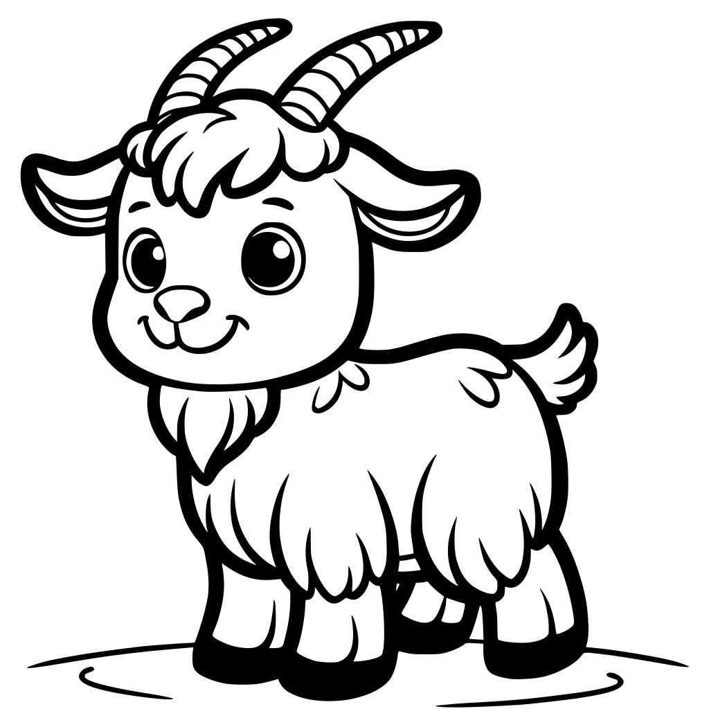 Coloriage Chèvre heureuse à imprimer gratuit - MonColoriage.fr