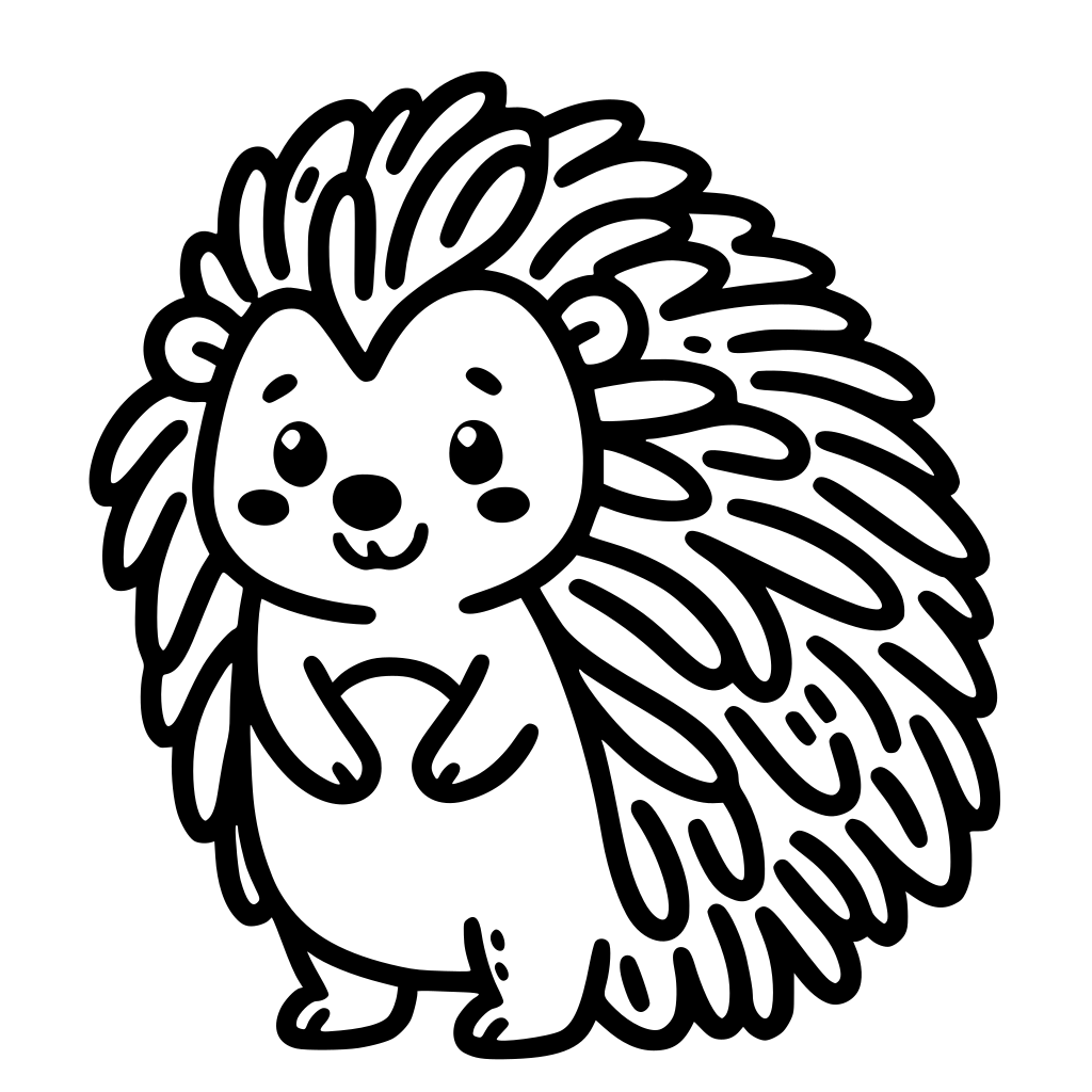 Coloriage Hérisson heureux à imprimer gratuit - MonColoriage.fr