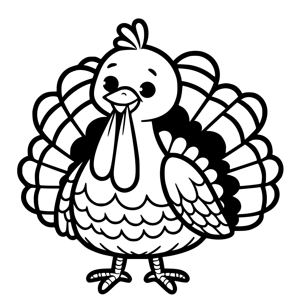 Coloriage Dinde heureuse à imprimer gratuit - MonColoriage.fr