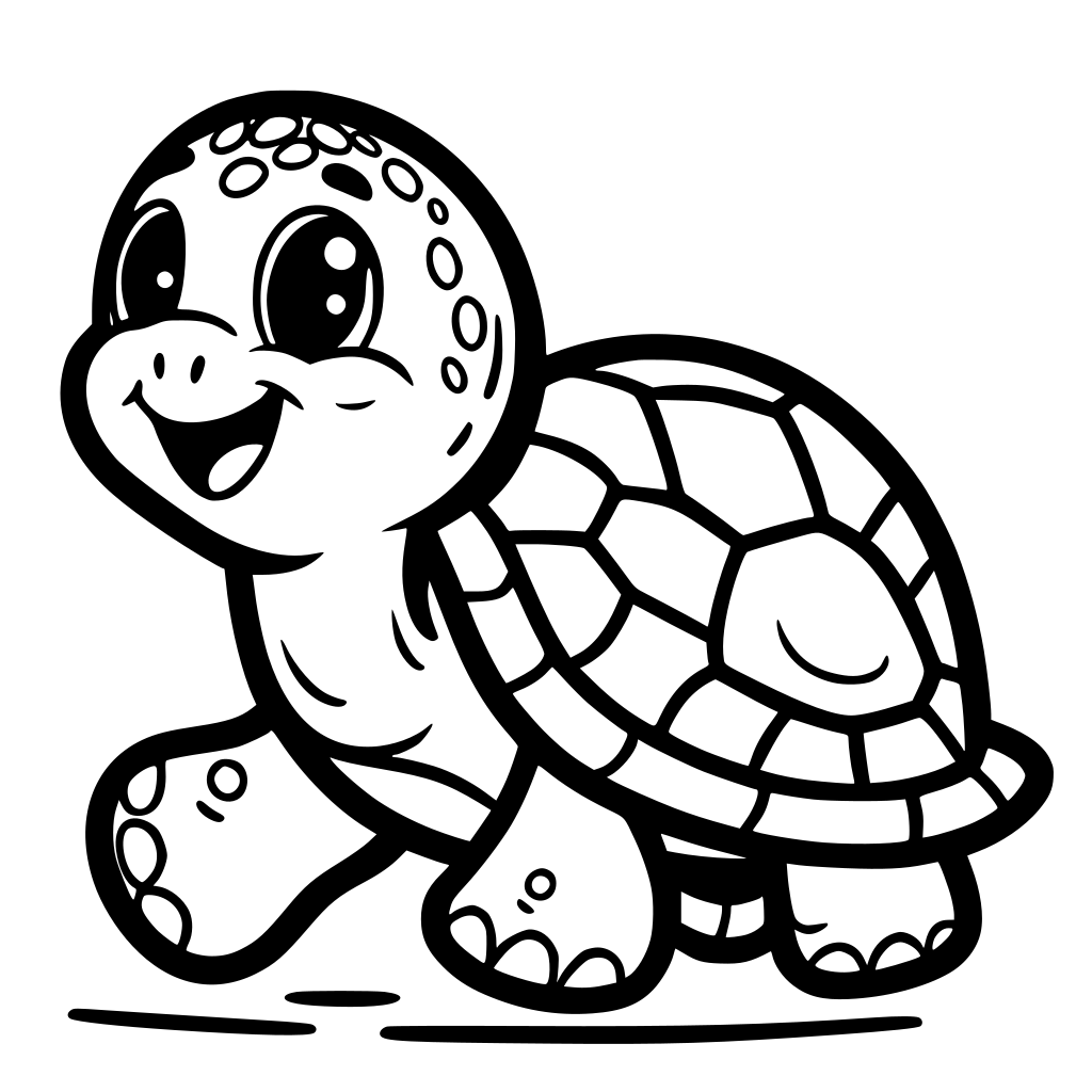 Coloriage Tortue heureuse à imprimer gratuit - MonColoriage.fr
