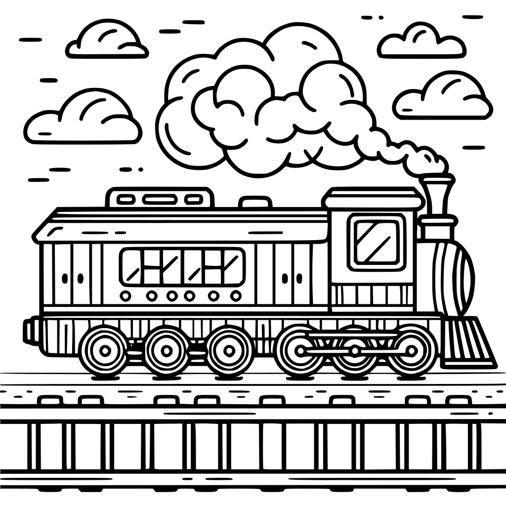 Coloriage Train de passagers à imprimer gratuit - MonColoriage.fr