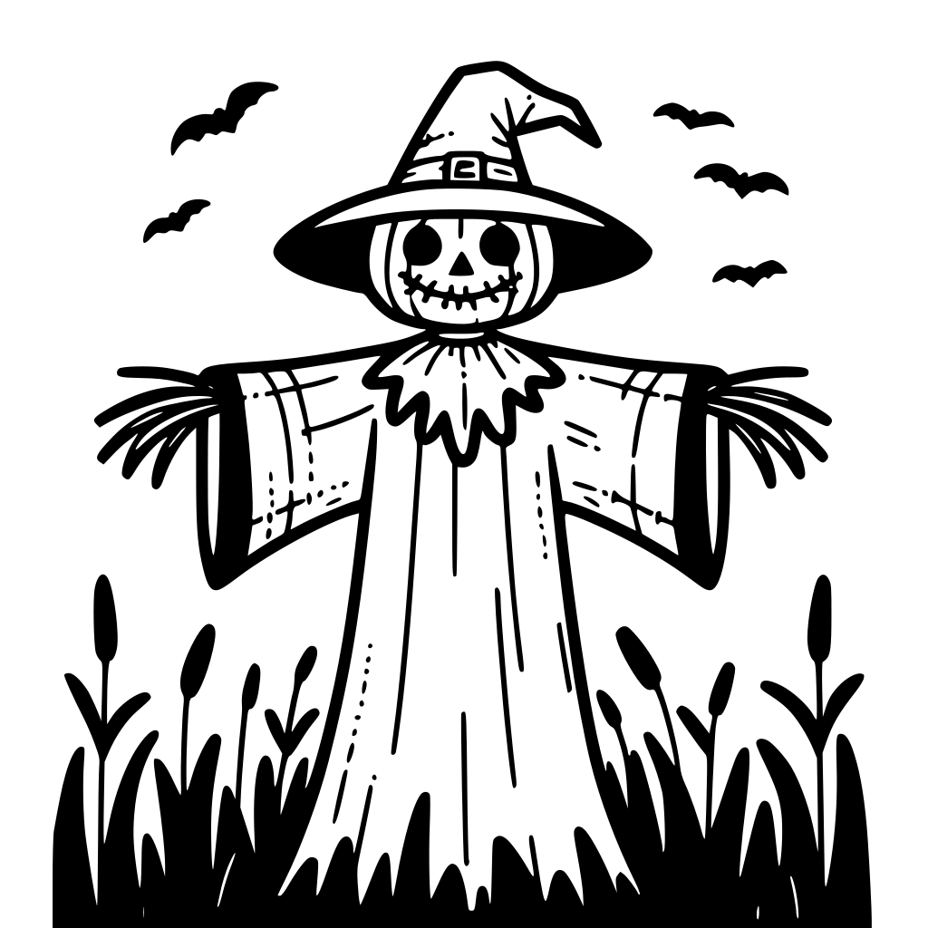 Coloriage Épouvantail à imprimer gratuit - MonColoriage.fr