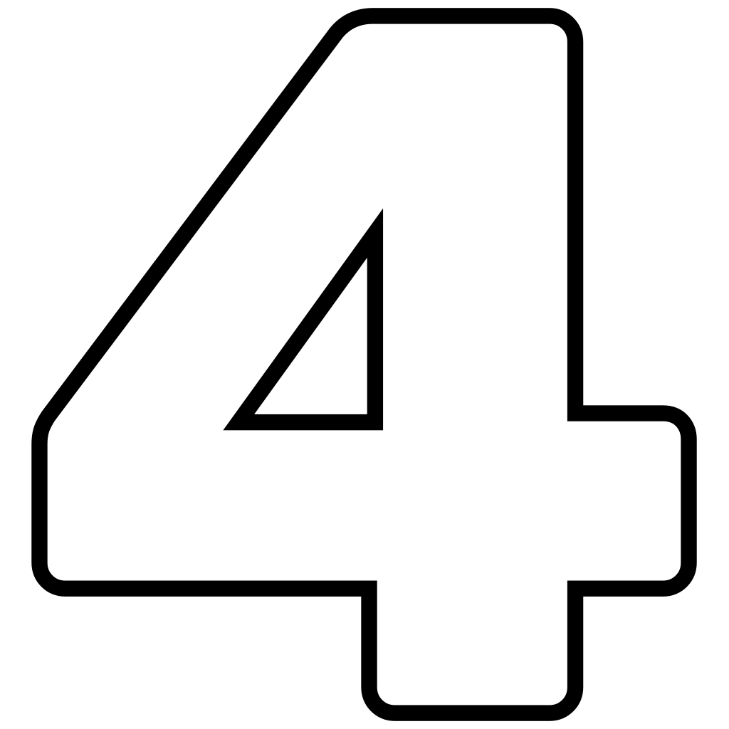 Coloriage Chiffre 4 à imprimer gratuit - MonColoriage.fr
