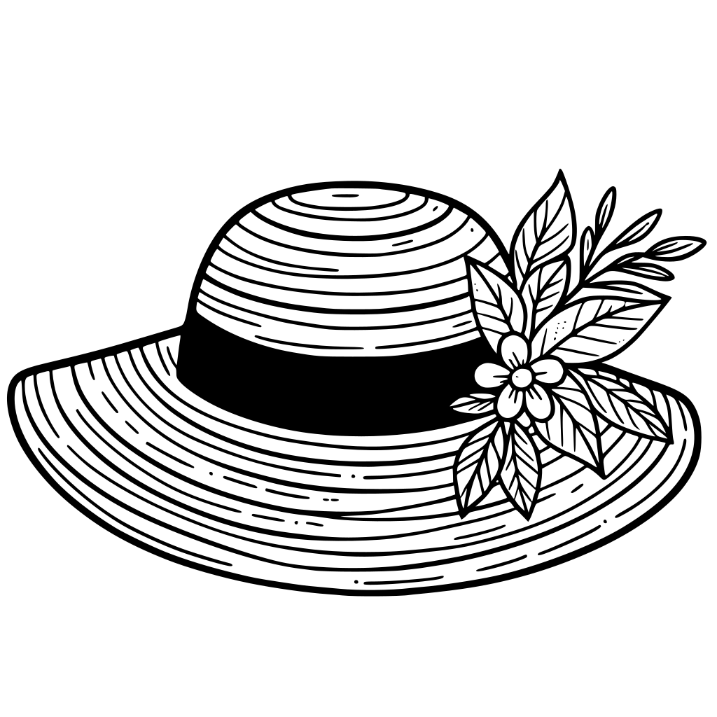 Coloriage Chapeau d'été à imprimer gratuit - MonColoriage.fr