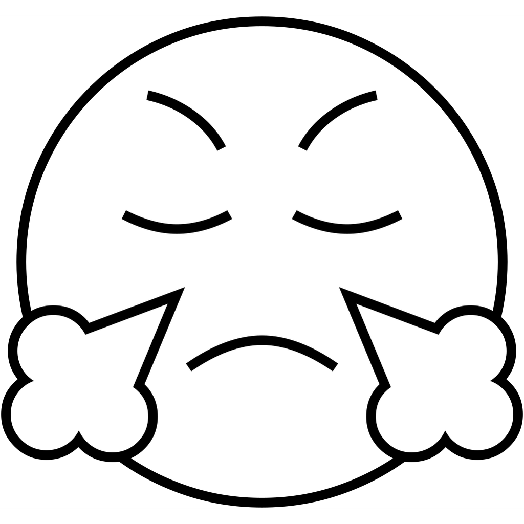 Coloriage Émoji Visage avec de la Vapeur du Nez à imprimer gratuit ...