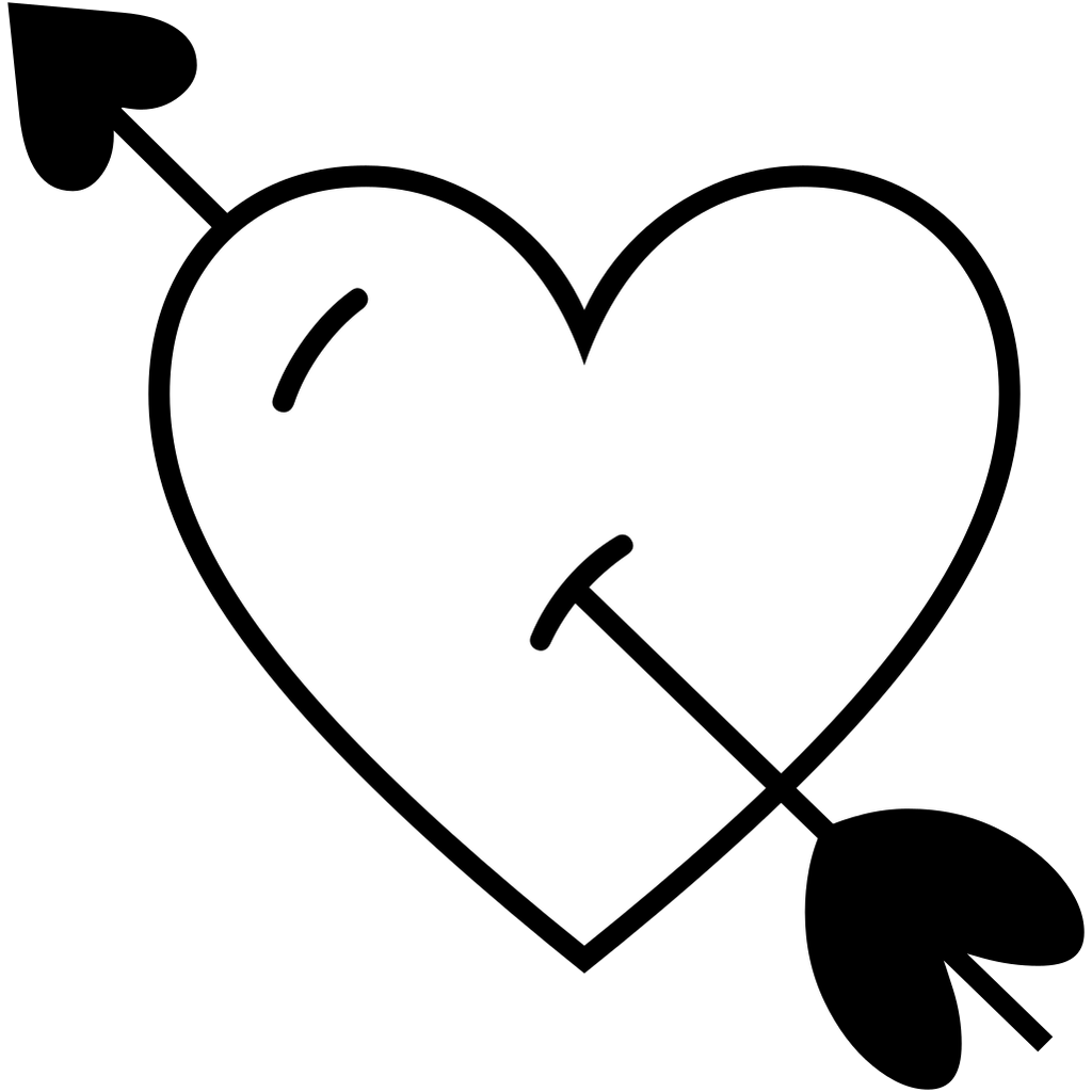 Coloriage Émoji cœur avec une flèche à imprimer gratuit - MonColoriage.fr