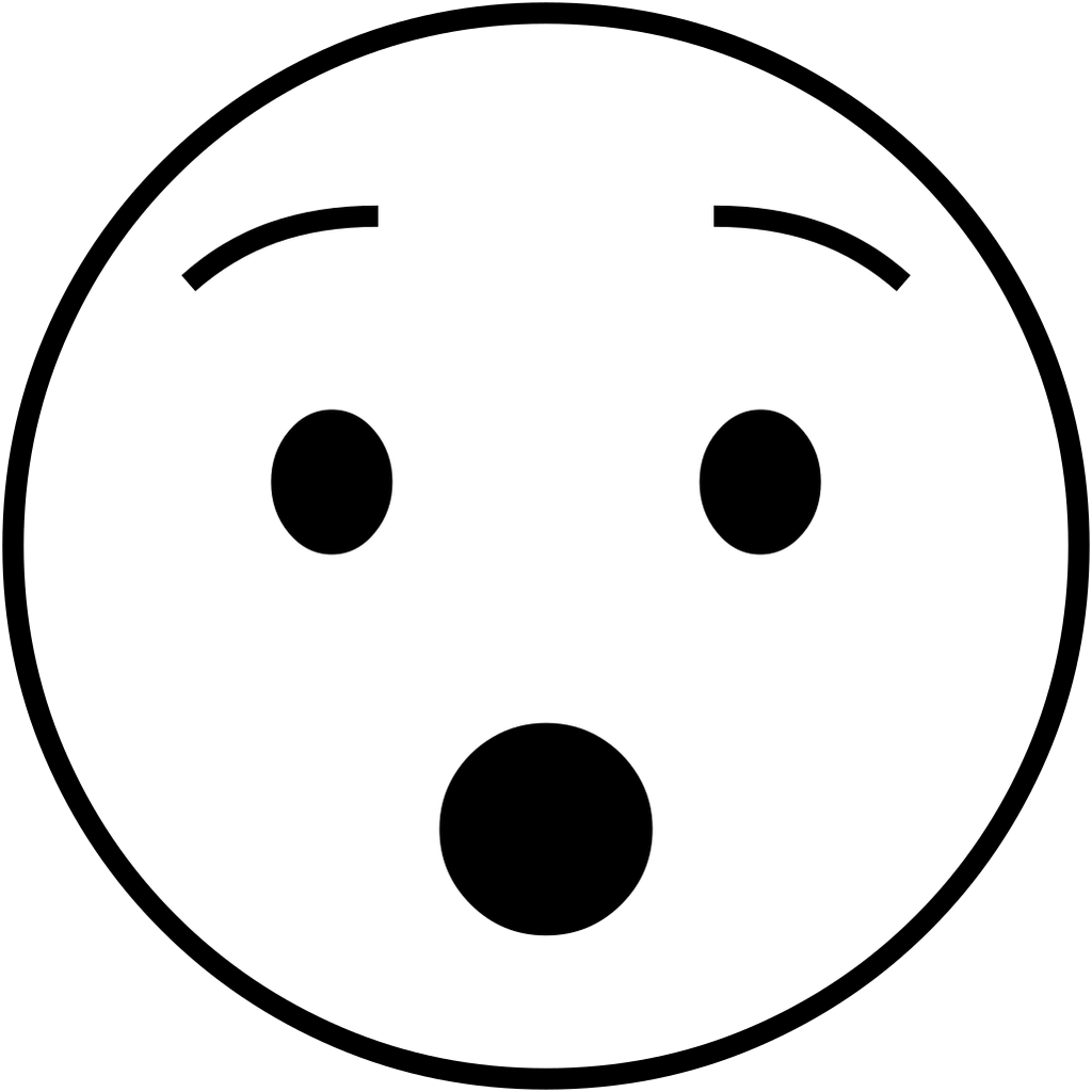 Coloriage Émoji visage bouche bée à imprimer gratuit - MonColoriage.fr