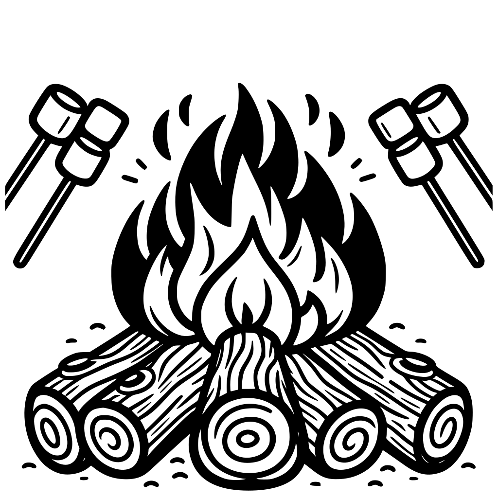 Coloriage Feu de camp d'été à imprimer gratuit - MonColoriage.fr