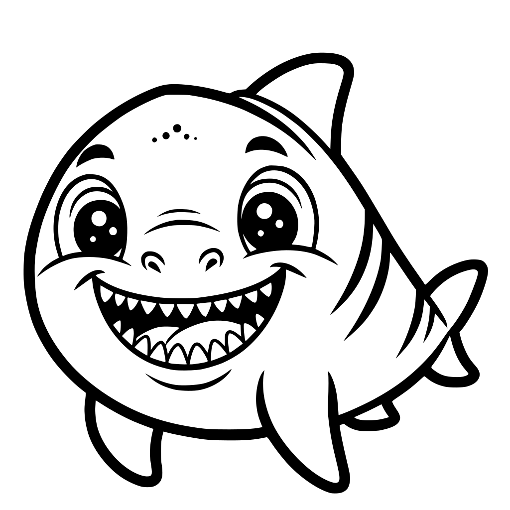 Coloriage Requin heureux à imprimer gratuit - MonColoriage.fr