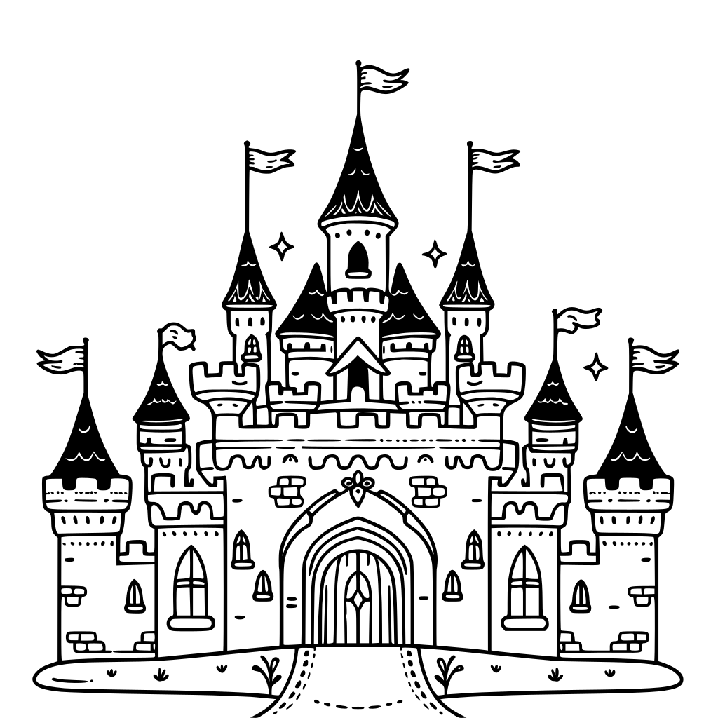 Coloriages Châteaux à imprimer gratuit - MonColoriage.fr