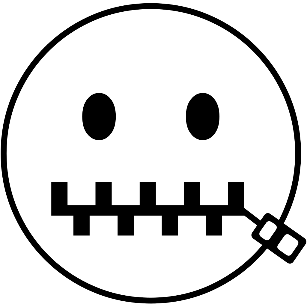 Coloriage Émoji visage bouche zippée à imprimer gratuit - MonColoriage.fr