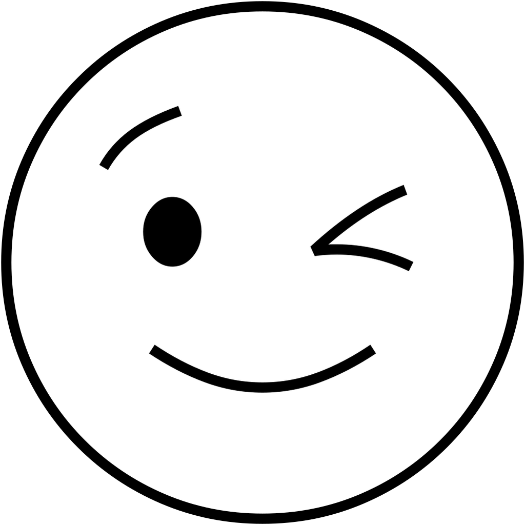 Coloriage Émoji visage clin d'œil à imprimer gratuit - MonColoriage.fr