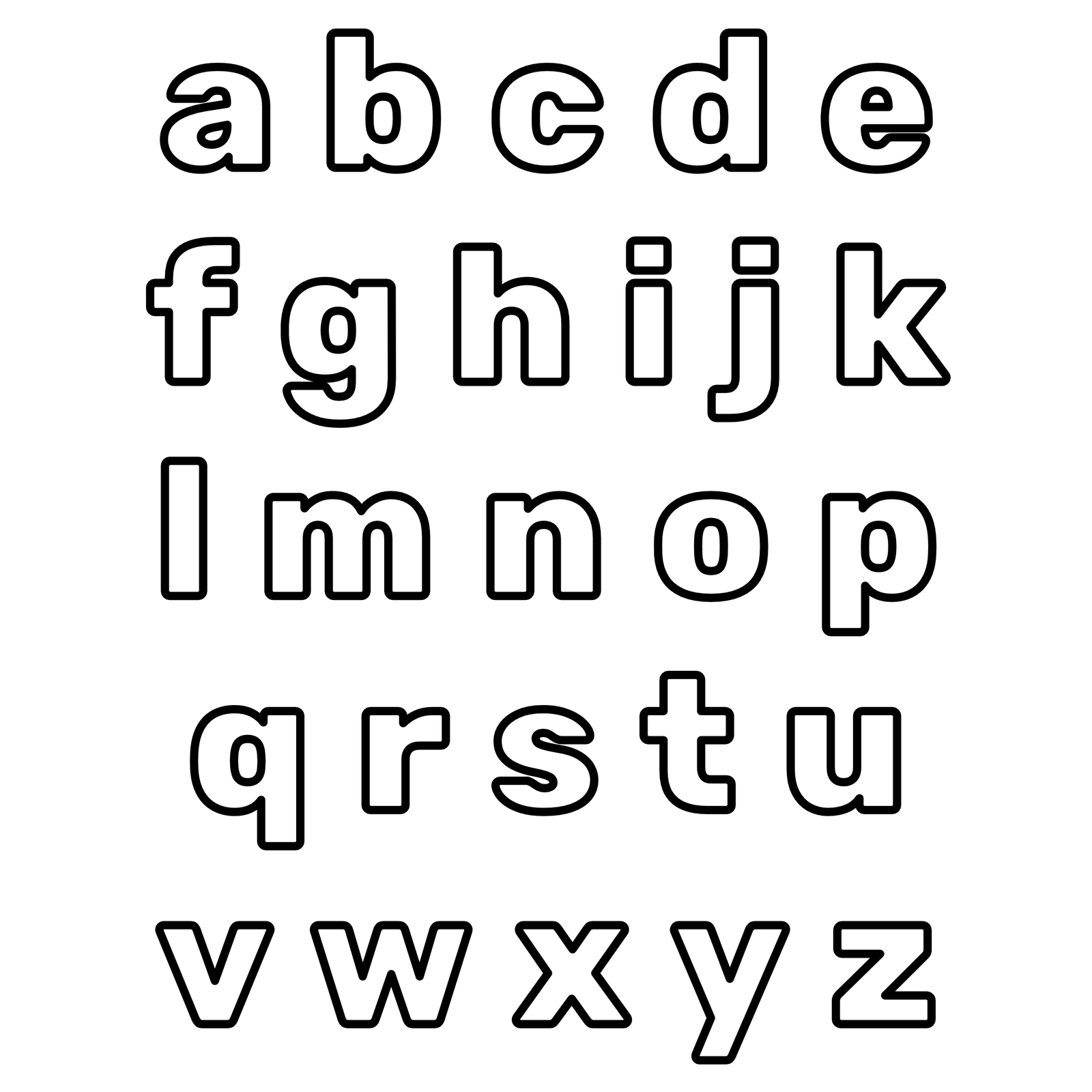 Lettres Minuscules De L'alphabet à Imprimer