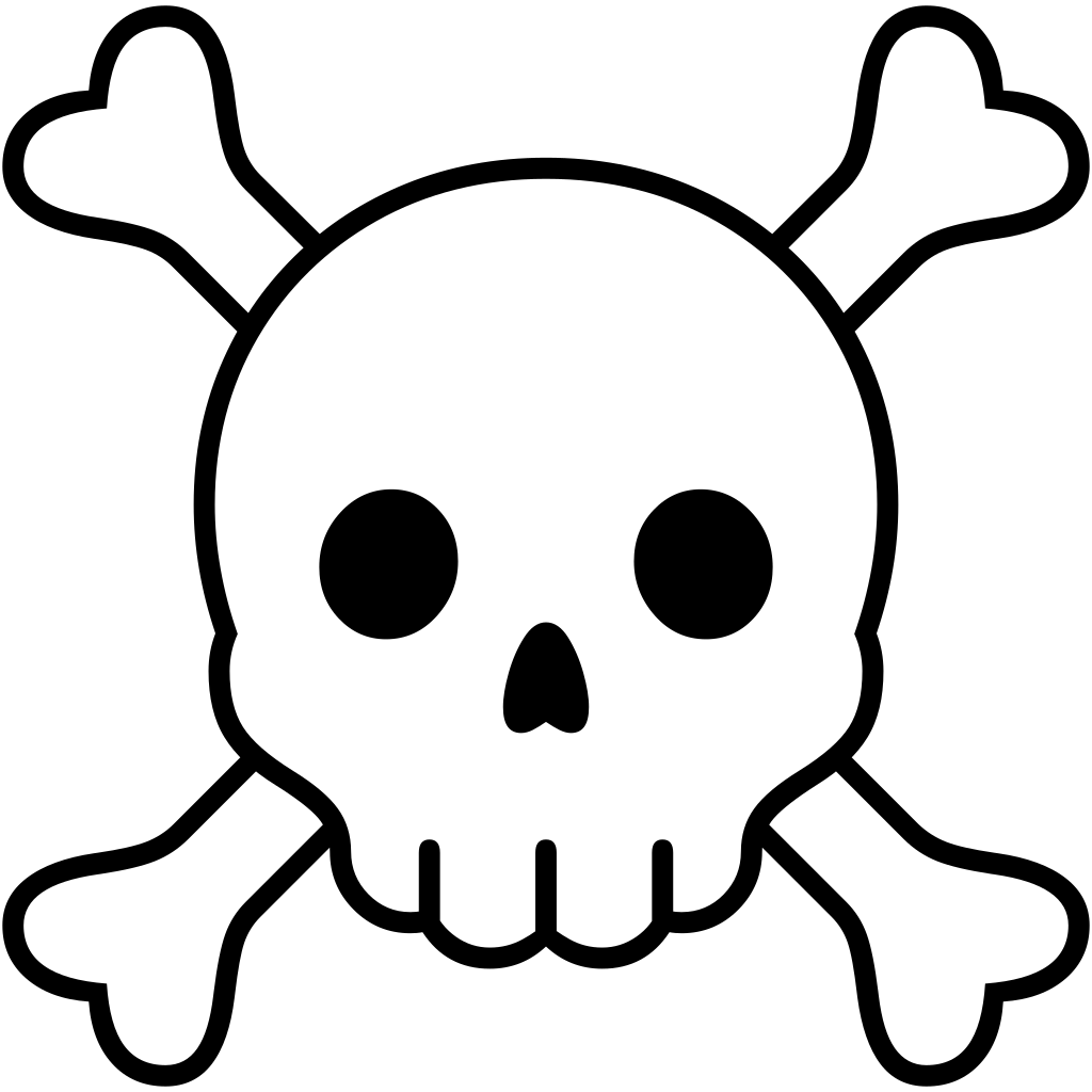 Coloriage Émoji tête de mort avec os croisés à imprimer gratuit ...
