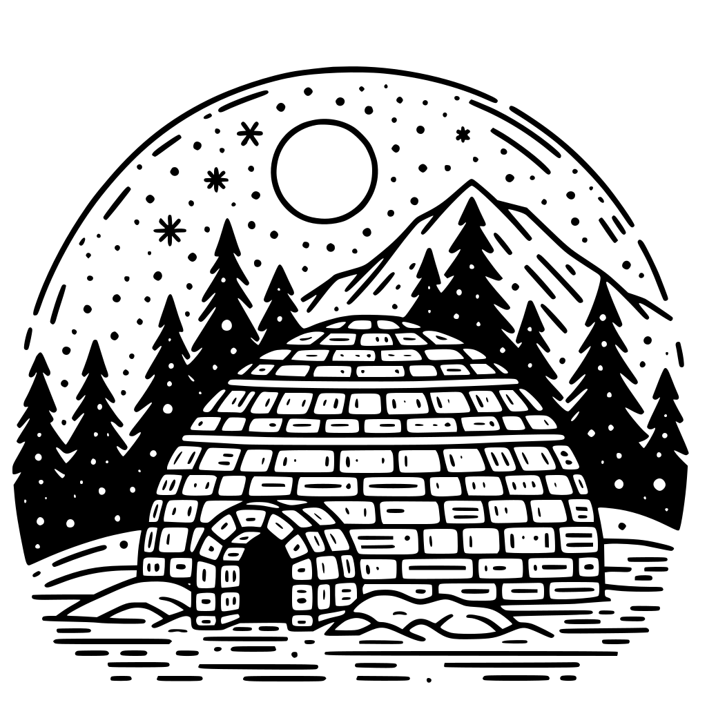 Coloriage Igloo à imprimer gratuit - MonColoriage.fr