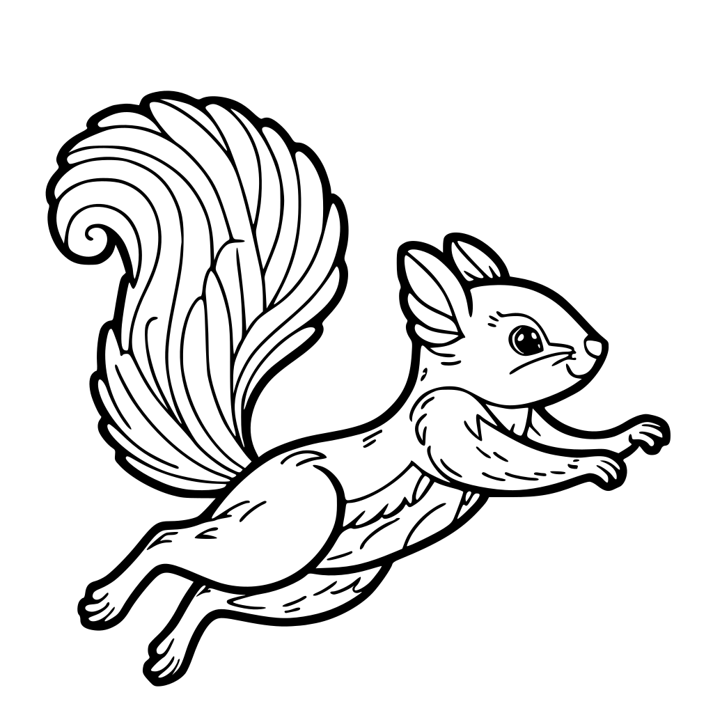 Coloriage Ecureuil sautant à imprimer gratuit - MonColoriage.fr