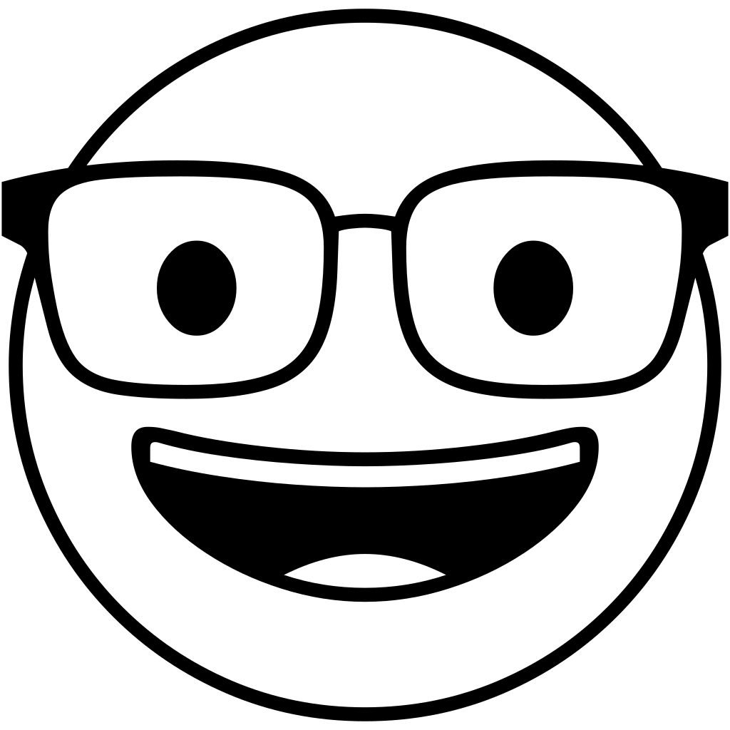 Coloriage Émoji visage de nerd à imprimer gratuit - MonColoriage.fr
