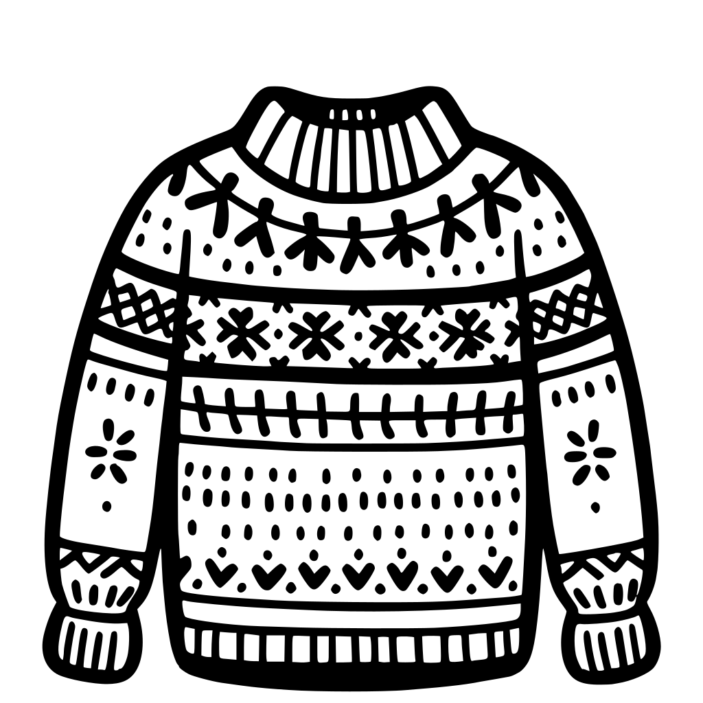 Coloriage Pull de Noël à imprimer gratuit - MonColoriage.fr