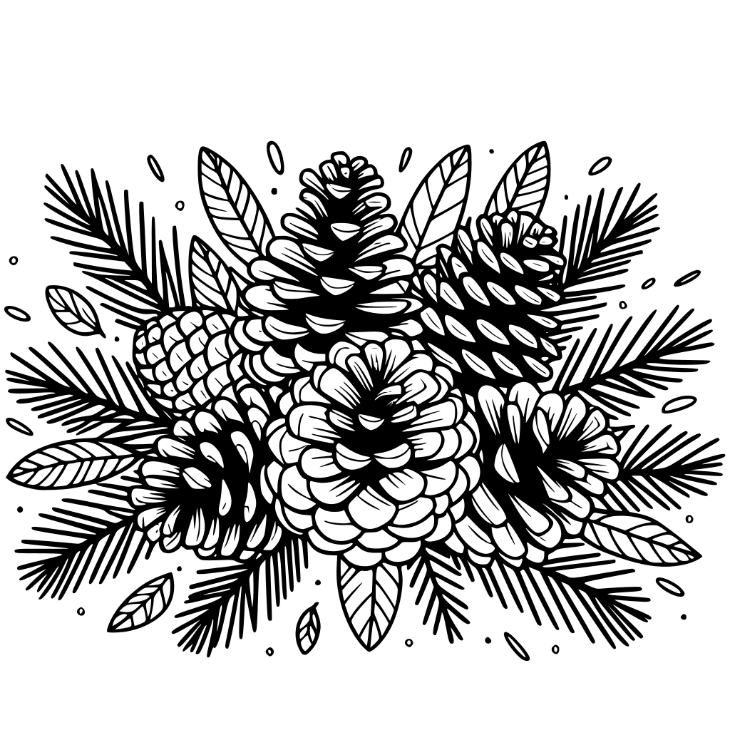 Coloriage Pommes de pin à imprimer gratuit - MonColoriage.fr